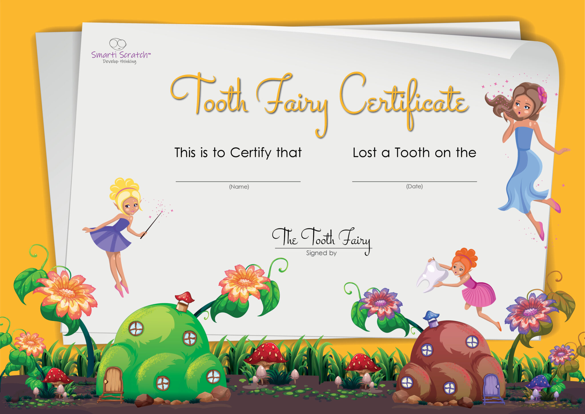 Tooth Fairy Letter & Certificate - PDF File